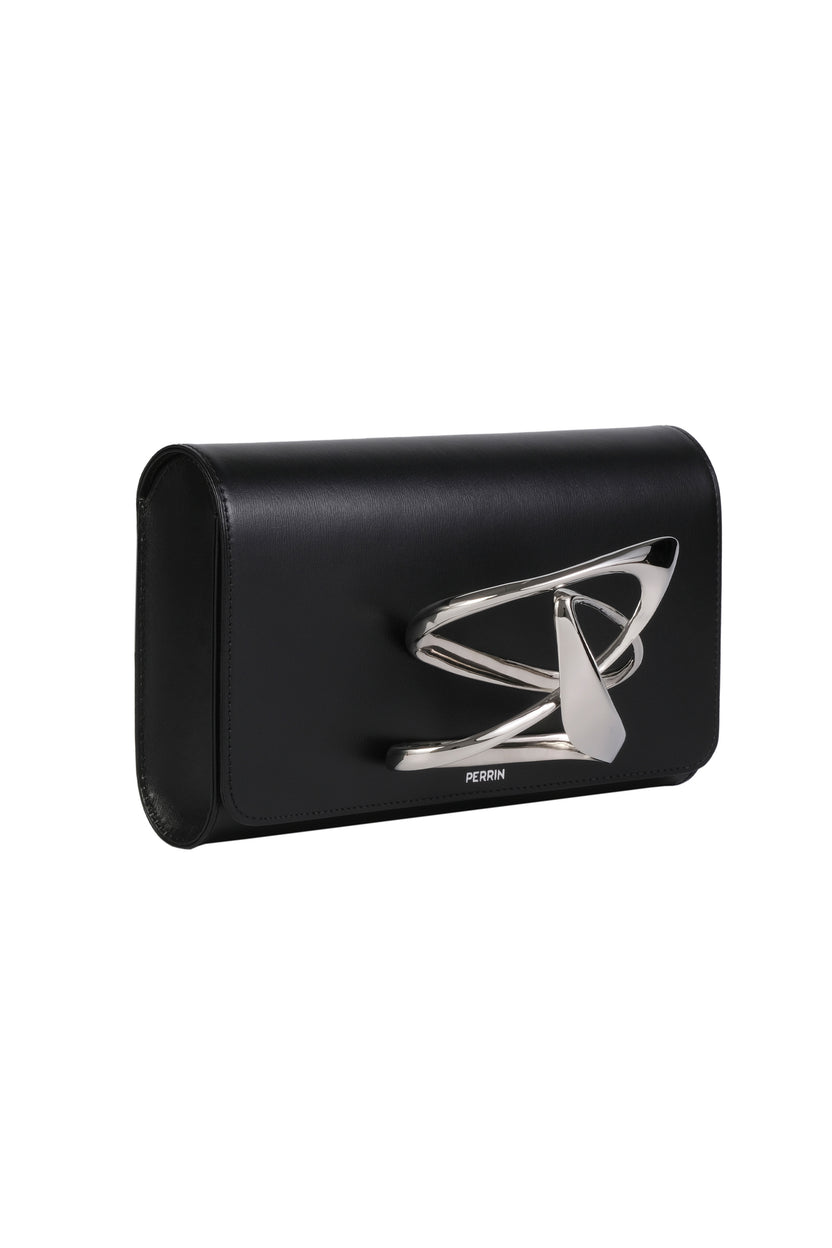 ZAHA HADID LOOP LEATHER GLOVE CLUTCH IN BLACK – PERRIN PARIS