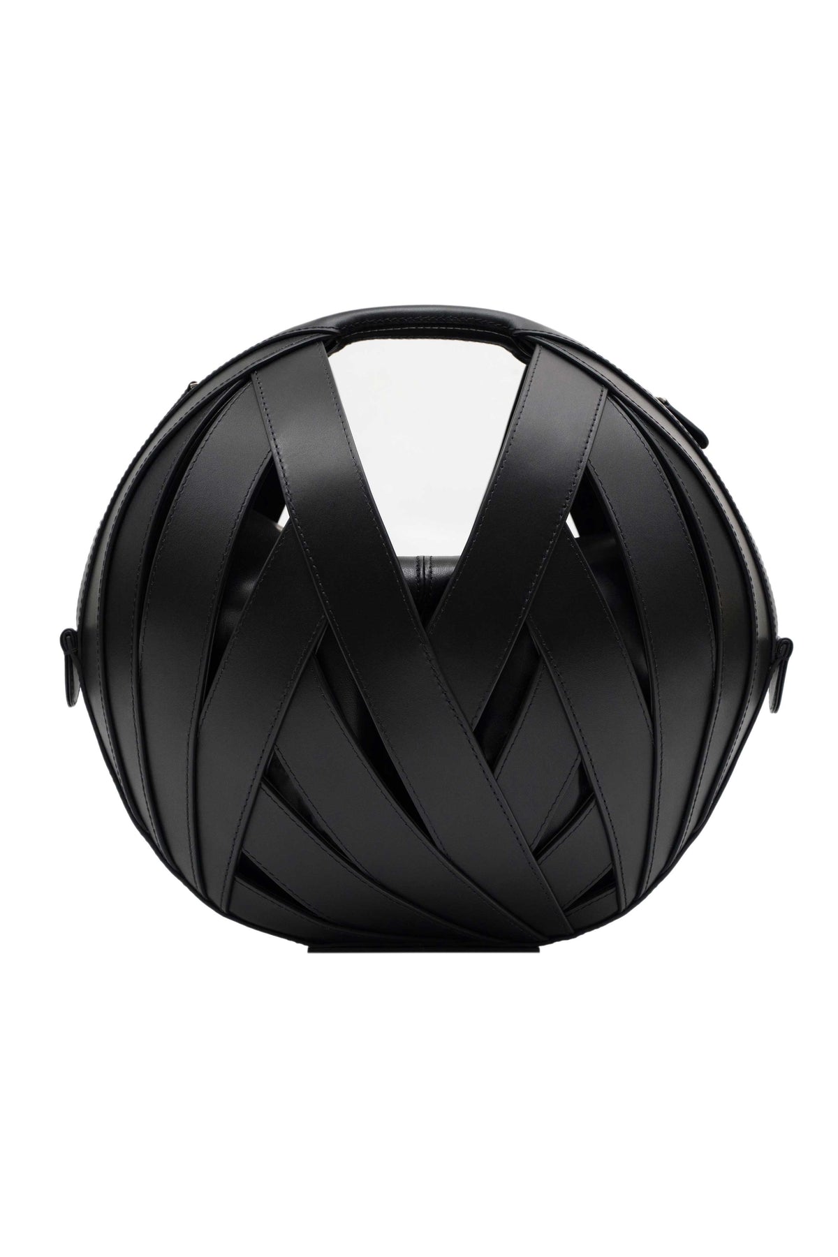 LE PANIER LEATHER BASKET HANDBAG IN BLACK – PERRIN PARIS